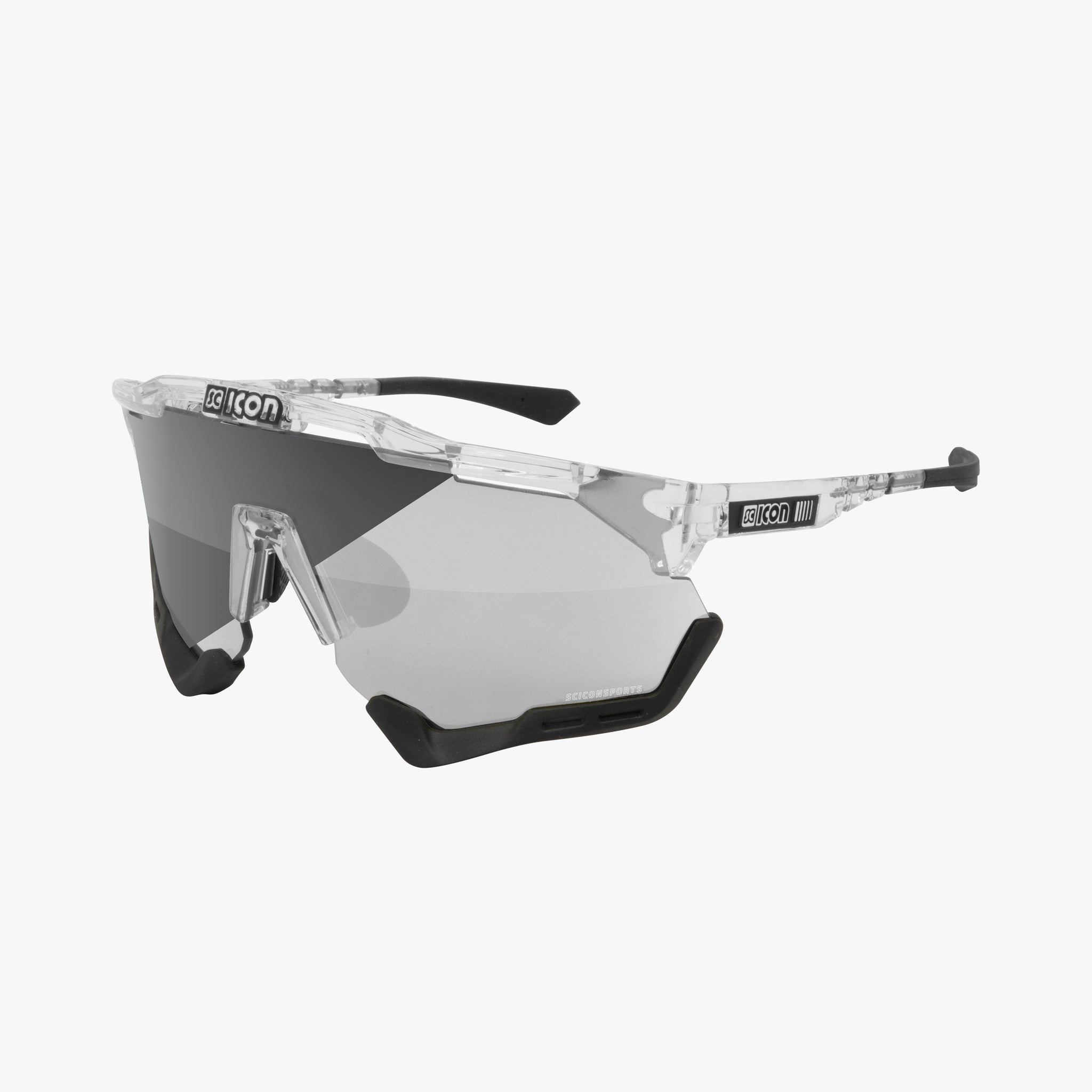 Crystal/Silver Aeroshade XL Sunglasses | Scicon Sports