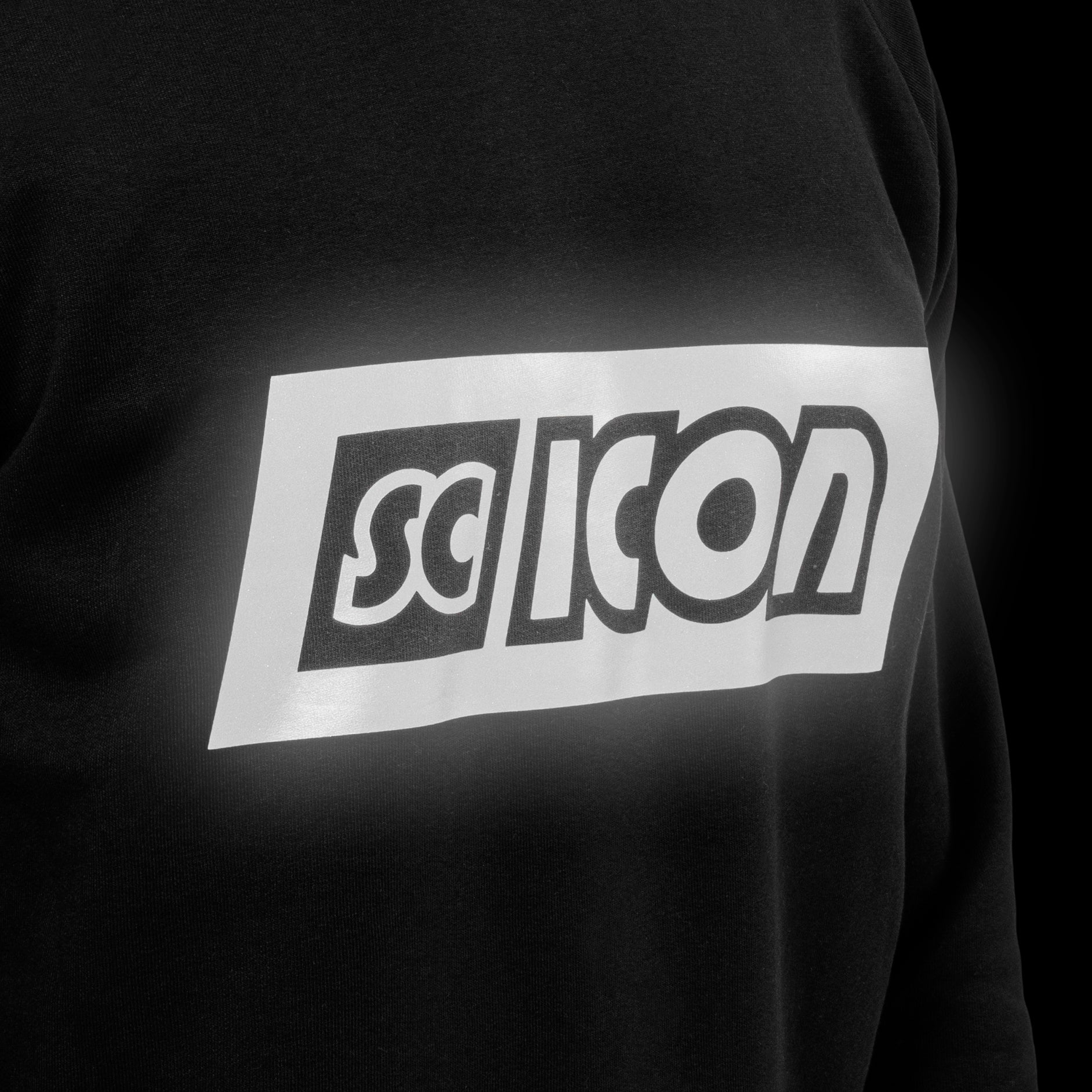 Black Reflective Boxed Logo Hoodie | Scicon Sports