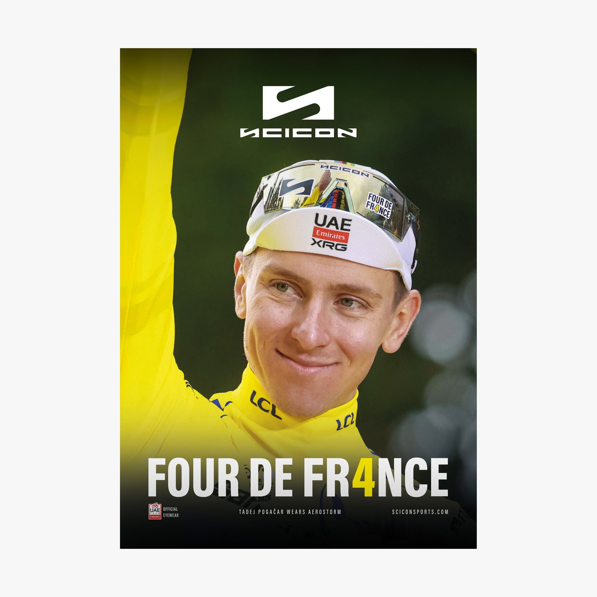 Fabric poster Tadej Pogacar Tour de France 25 | Scicon Sports