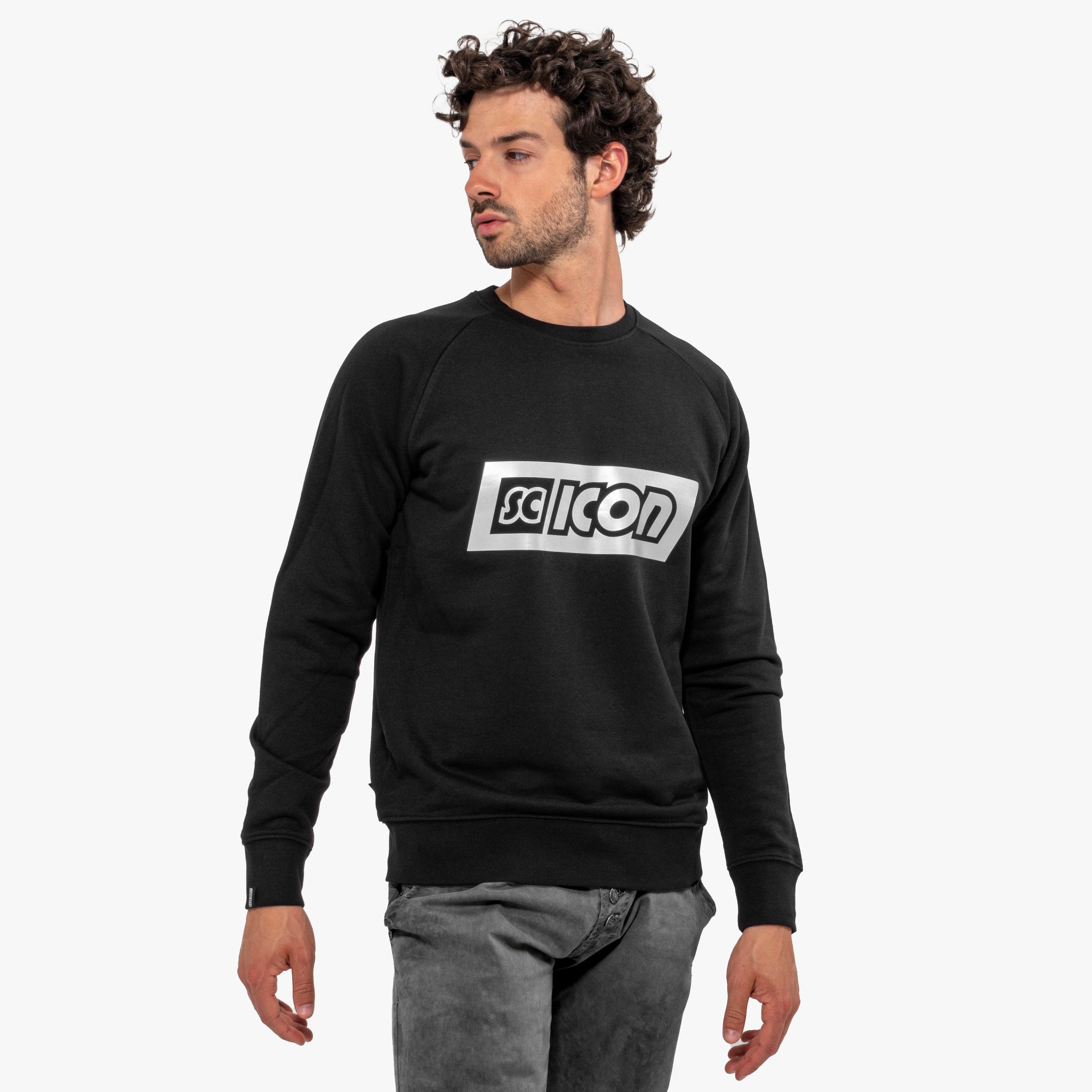 Black Reflective Boxed Logo Sweatshirt | Scicon Sports